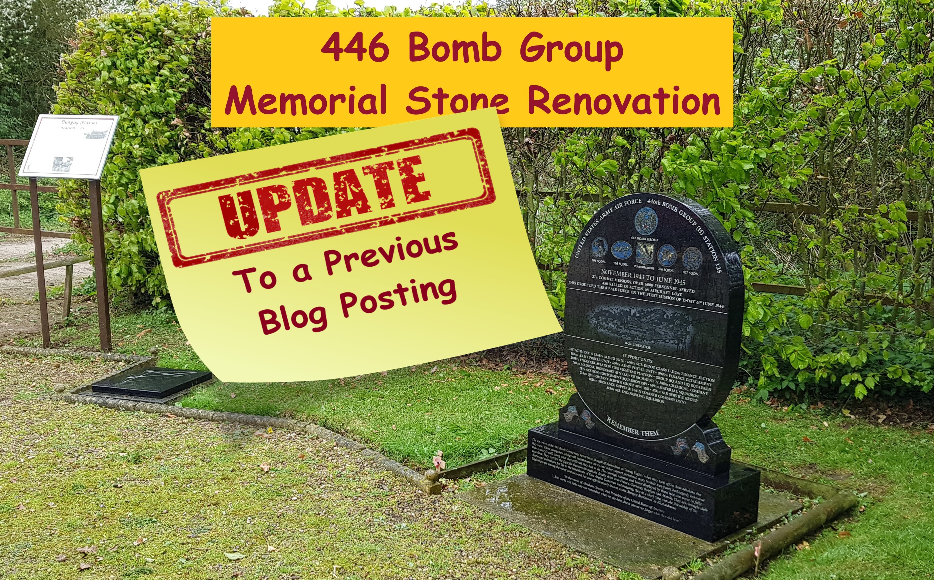 Restoration Of The 446th Bomb Group Memorial Stone NASAM BLOG